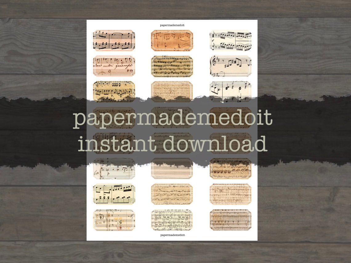 Printable Labels - Sheet Music Labels - Journal Supplies - Digital ...
