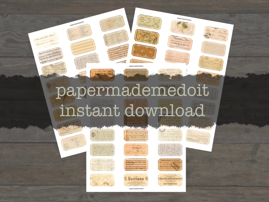 Printable Labels - Neutral Labels, Vintage Journal Labels - Printable ...