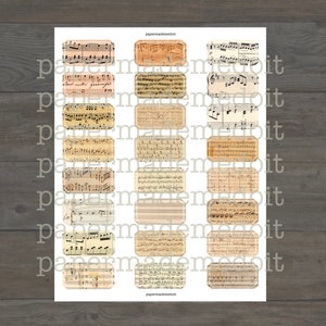 Printable Labels - Sheet Music Labels - Journal Supplies - Digital ...