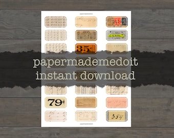 Printable Labels - Writing Paper Labels - Journal Supplies - Digital ...