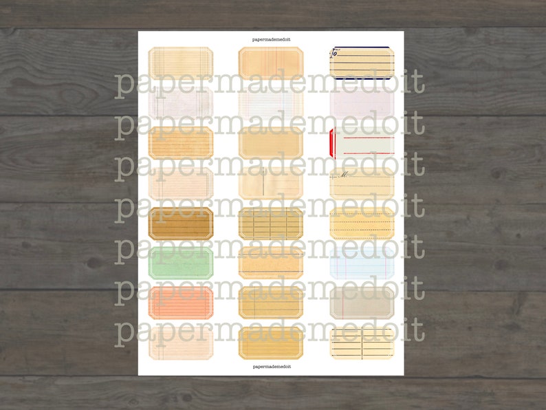 Printable Labels - Writing Paper Labels - Journal Supplies - Digital ...