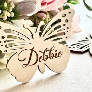 Personalized Butterfly Place Cards - Wood Custom Wedding Name Tag ...
