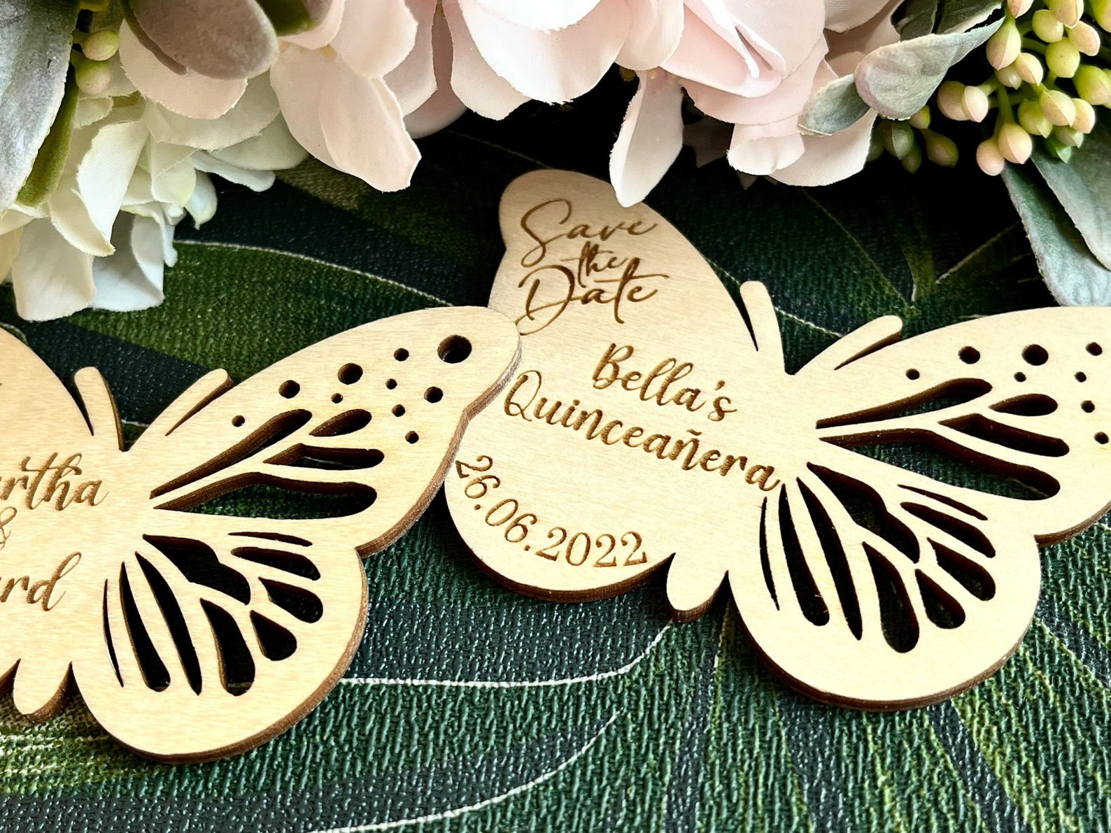 Butterfly Save the Date Magnets - Wood Personalized Wedding Invitations ...
