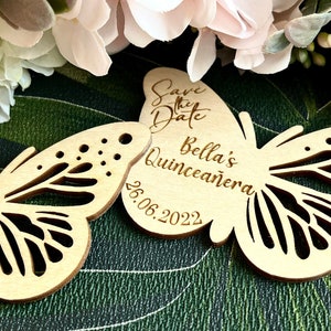 Butterfly Save the Date Magnets - Wood Personalized Wedding Invitations ...