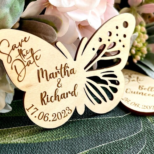 Personalized Butterfly Save the Date Magnets Wedding - Etsy