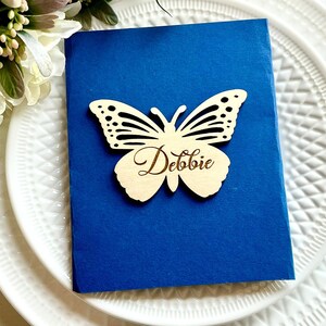 Personalized Butterfly Place Cards - Wood Custom Wedding Name Tag ...