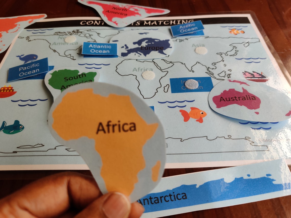 World Map, Continents, Continents and Oceans, Preschool Printable ...