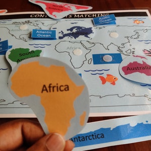 World Map, Continents, Continents and Oceans, Preschool Printable ...