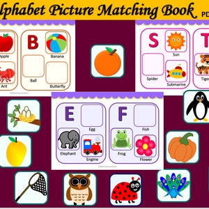 Alphabets Picture Matching Busy Book, Beginning Sound Matching Binder ...