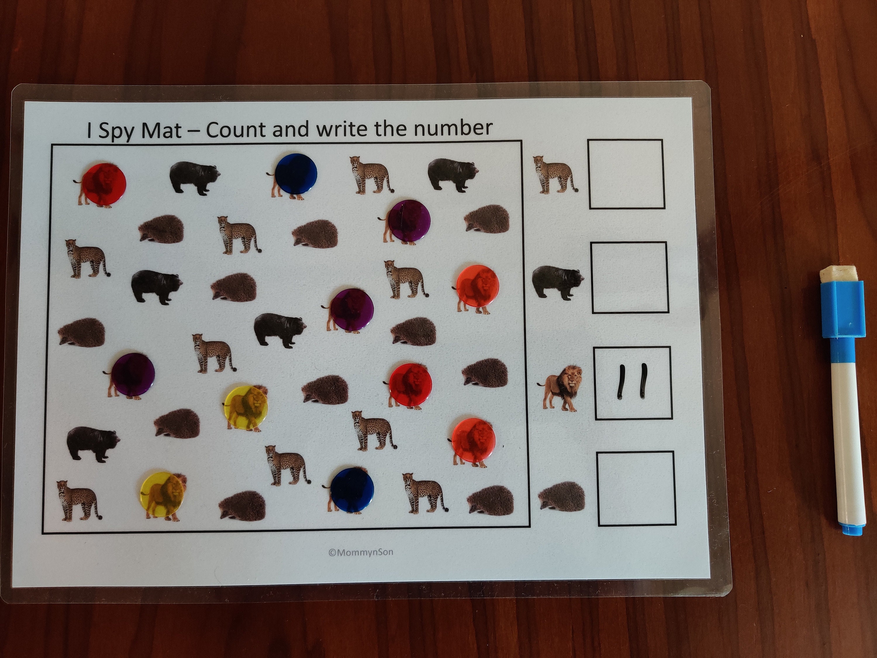 Wild Animals Pattern Match Montessori Homeschooling Quiet | Etsy India