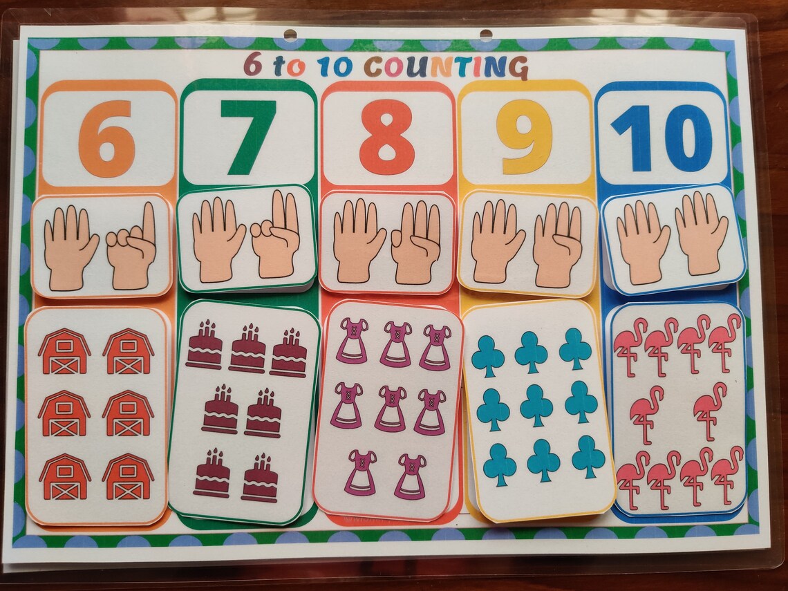 1 to 10 Counting, Busy Book Worksheet, Toddler Learning Binder, Numbers ...