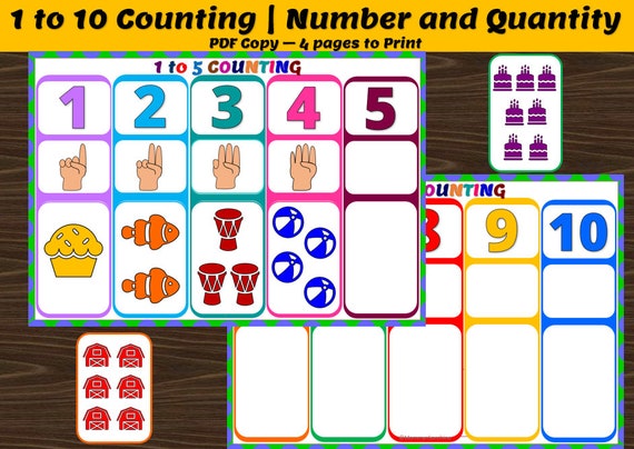 1 to 10 Counting Busy Book Worksheet Toddler Learning - Etsy
