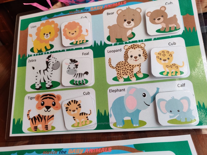 Toddler Busy Binder, Matching Baby Animals, Mother and Babies Name ...