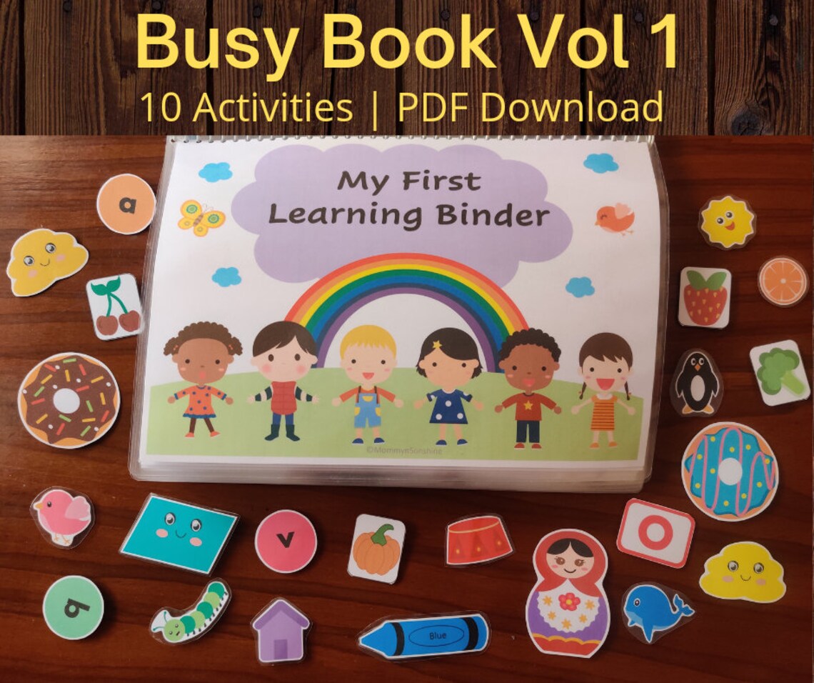 Busy Book Vol 1, Busy Binder for Toddlers & Preschoolers for 2 to 3.5 ...