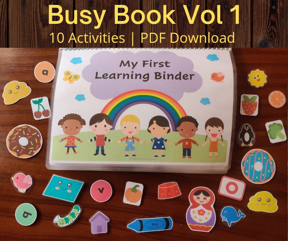 Busy Book Vol 1, Busy Binder for Toddlers & Preschoolers for 2 to 3.5 ...