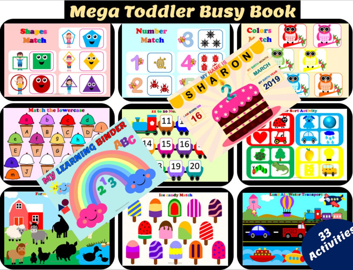 Toddler Busy Book Mega Bundle Includes 33 Activities - Etsy