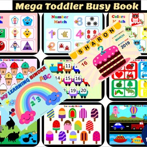 Toddler Busy Book- Mega Bundle Includes 33 Activities, Learning Binder ...