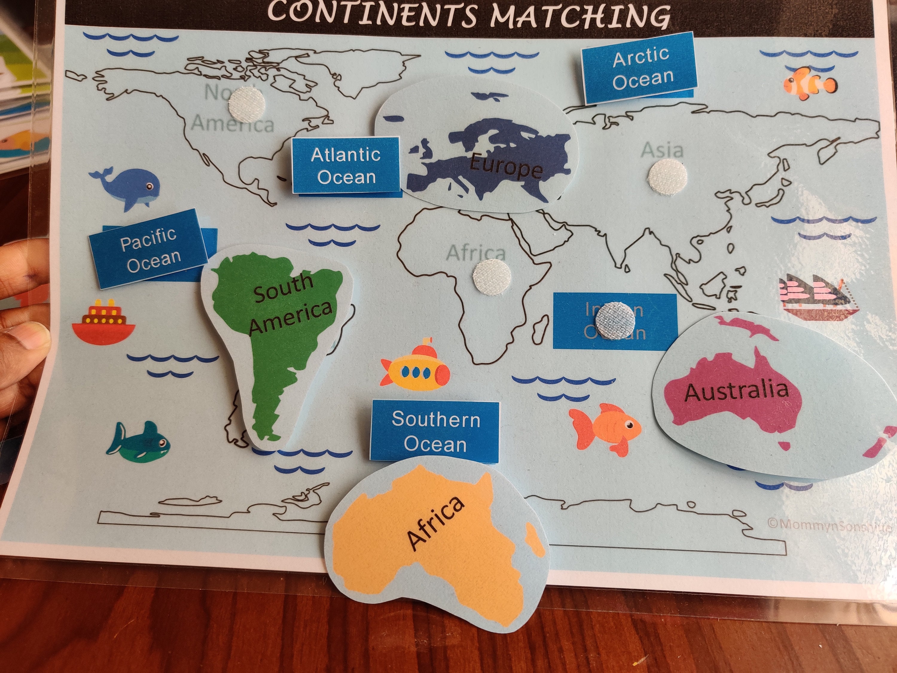 World Map, Continents, Continents and Oceans, Preschool Printable ...
