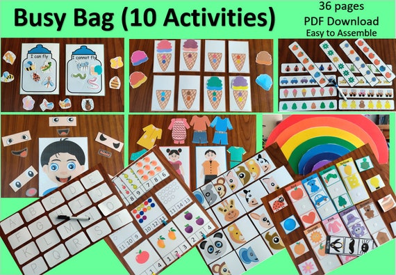 Busy Bag for Toddlers & Preschoolers Activities Kit Quiet | Etsy