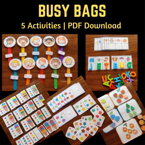 Busy Bag for Toddlers & Preschoolers, Activities Kit, Quiet Time ...