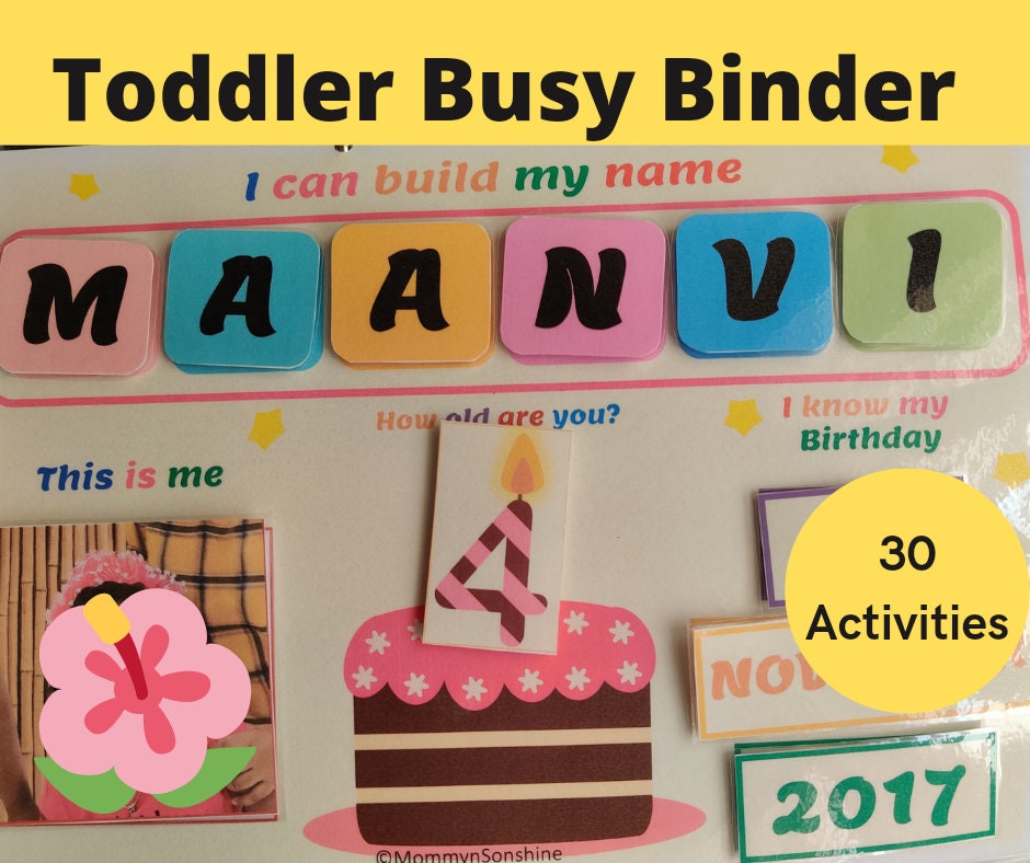 Toddler Busy Book, Preschooler Interactive Learning Bundle, Early ...
