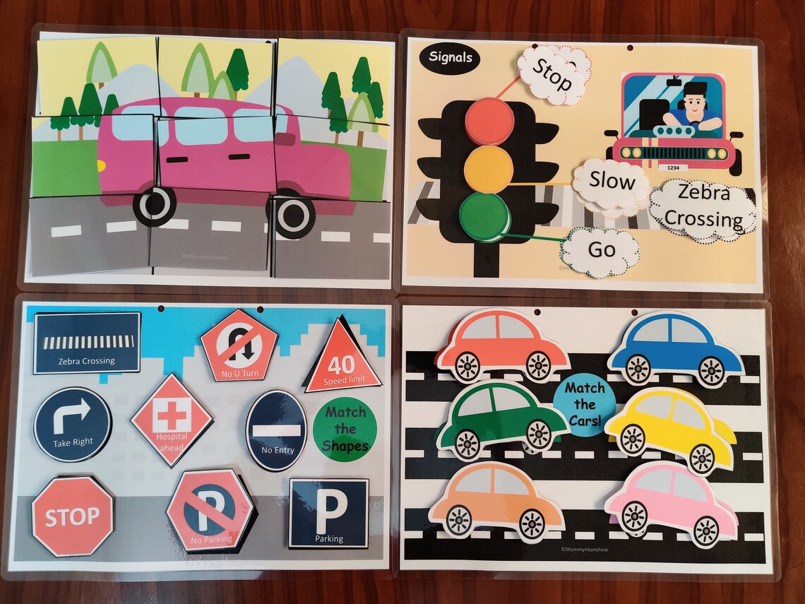 Cars Themed Busy Book Toddler Busy Binder Homeschooling - Etsy India