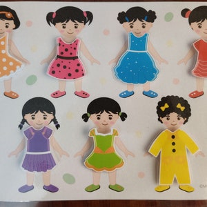Color Match, Dress up Matching Activity, Dolls Dress up Activity Sheet ...