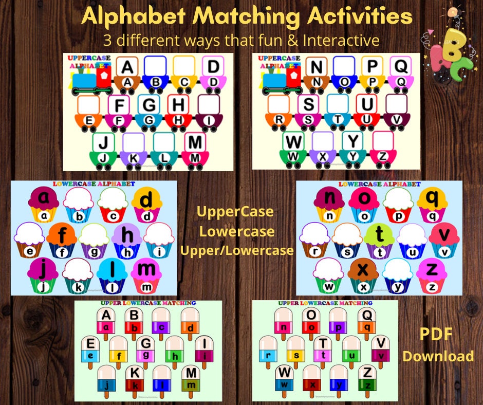 Alphabet Matching Activity Upper Lowercase Matching Busy - Etsy Canada