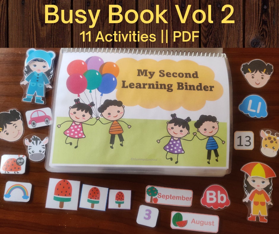 Busy Book Vol 2, Busy Binder for Toddlers & Preschoolers for 2.5 to 4 ...