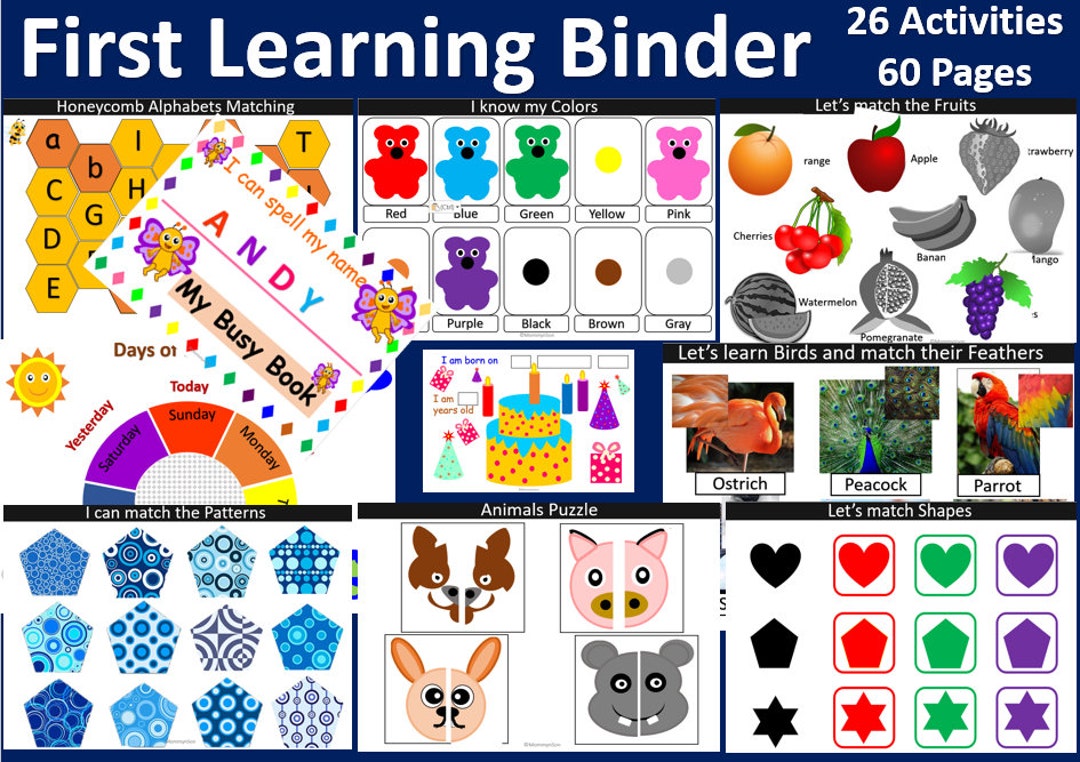Buy Toddler Busy Book Learning Binder for Preschoolers Homeschooling ...