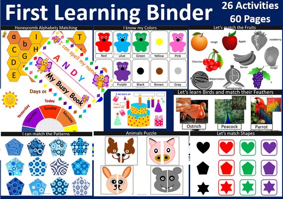 Toddler Busy Book Learning Binder for Preschoolers | Etsy