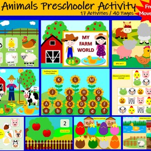 Farm Animals Preschooler Activity, Homeschooling Activity Sheets, Busy ...