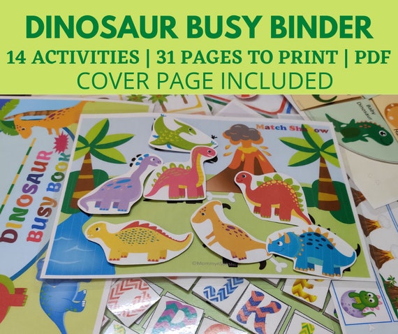 Dinosaur Busy Book Dino Theme Binder Preschooler Activities - Etsy