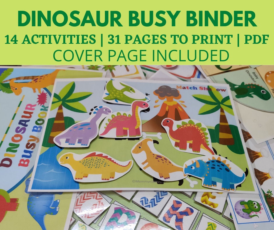 Dinosaur Busy Book Dino Theme Binder Preschooler Activities - Etsy