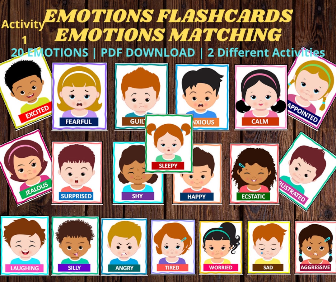 Kids Feelings, Emotions Flashcards, Montessori Learning, Kids Emotions ...