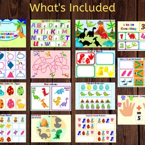 Dinosaur Busy Book, Dino Theme Binder, Preschooler Activities, Learning ...