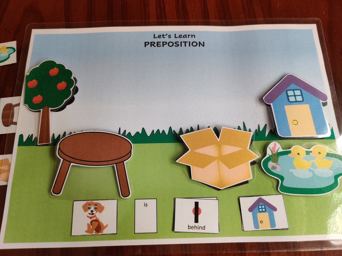 Interactive Preposition Activity Grammar Montessori - Etsy