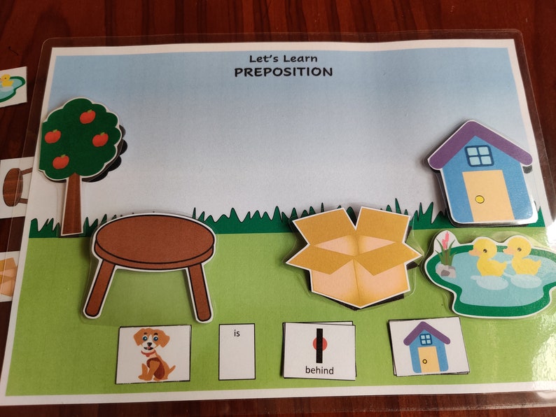 Interactive Preposition Activity, Grammar, Montessori Printable ...