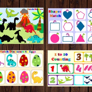 Dinosaur Busy Book, Dino Theme Binder, Preschooler Activities, Learning ...