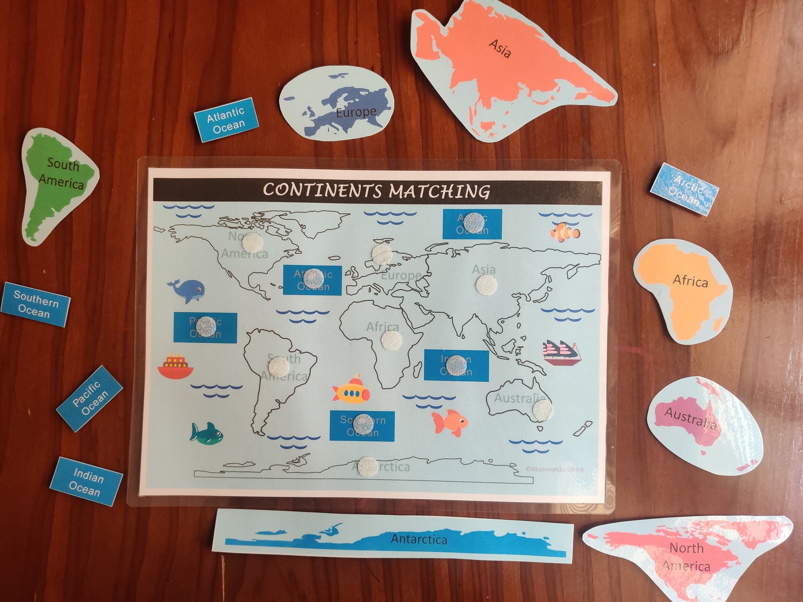 World Map, Continents, Continents and Oceans, Preschool Printable ...