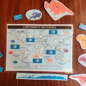 World Map, Continents, Continents and Oceans, Preschool Printable ...