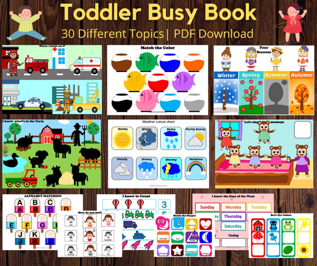 Toddler Busy Book, Paquete de aprendizaje interactivo para niños en ...