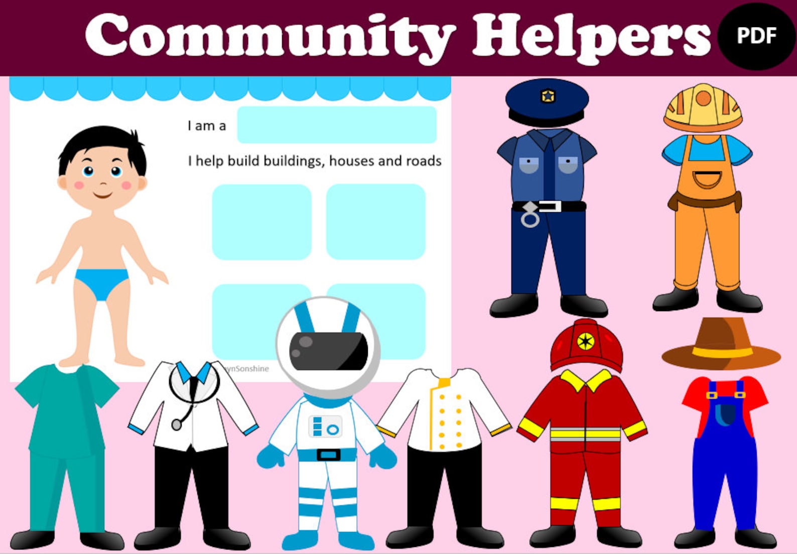Community Helpers Busy Book on Occupation Know Your - Etsy