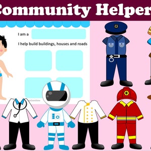 Community Helpers, Busy Book on Occupation, Know Your Community and the ...