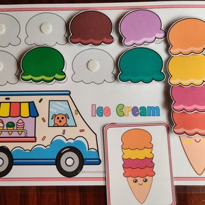 Ice Cream Stack, Busy Bag Activity, Busy Book Page, Toddler Games ...