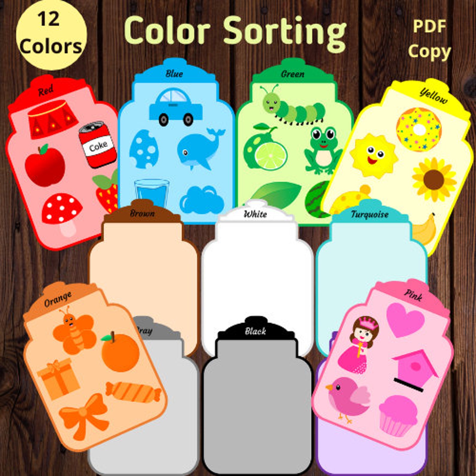 Color Sorting Activity, Color Matching, Jars Color Match, Homeschooling ...