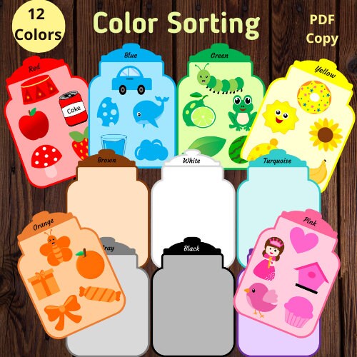 Color Sorting Activity, Color Matching, Jars Color Match, Homeschooling ...