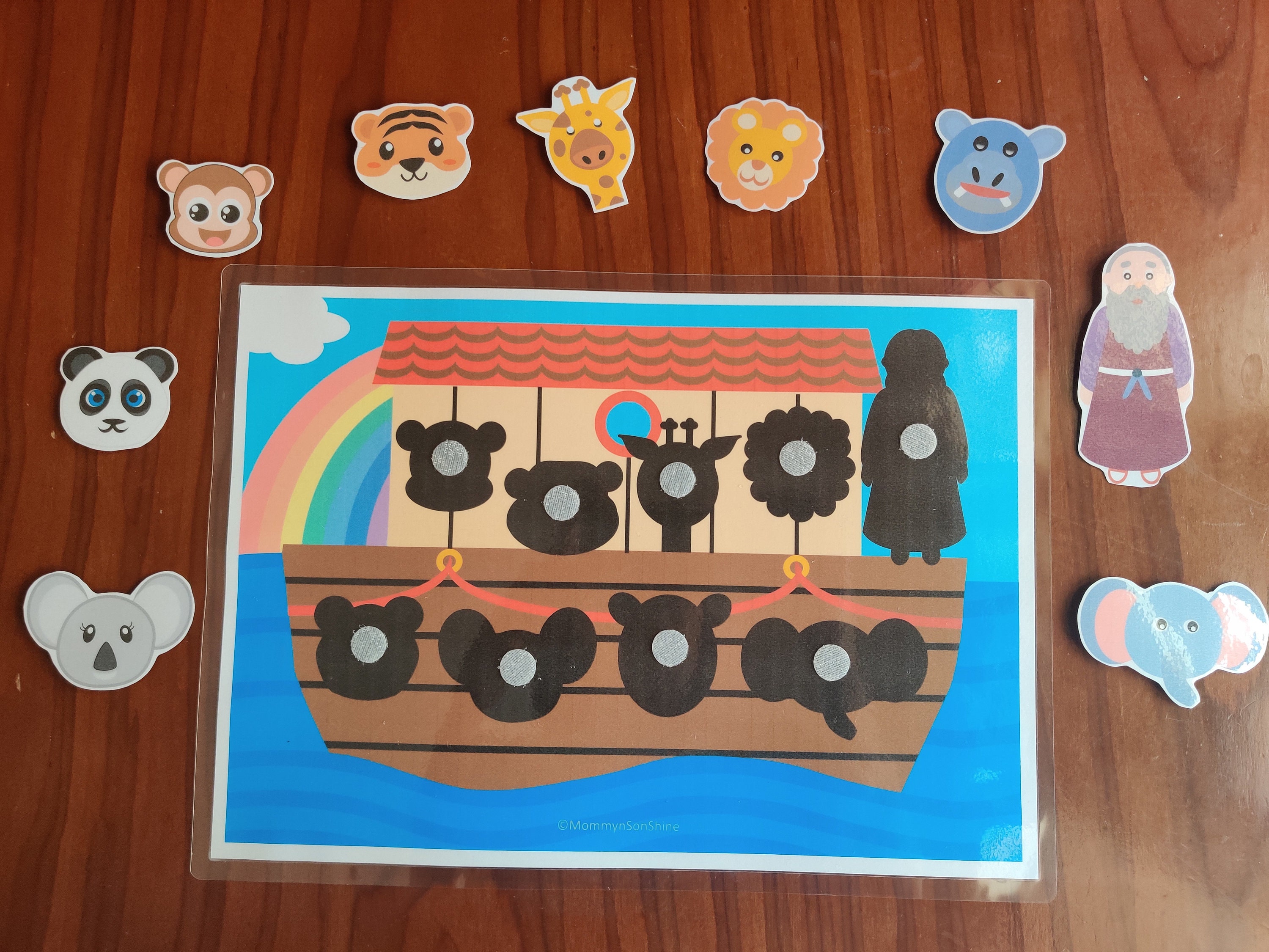 Noah's Ark Matching Activity, Busy Book, File Folder, Toddler Activity ...