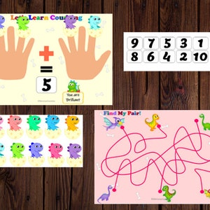 Dinosaur Busy Book, Dino Theme Binder, Preschooler Activities, Learning ...