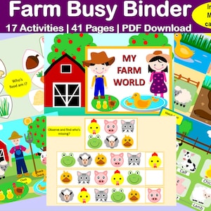 Farm Animals Preschooler Activity, Homeschooling Activity Sheets, Busy ...